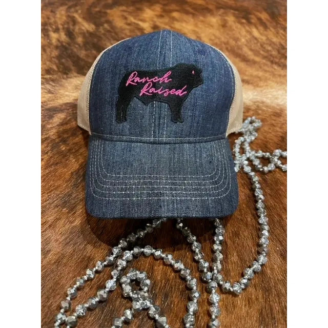 Buckin Barn Ranch Raised Ball Cap - Denim