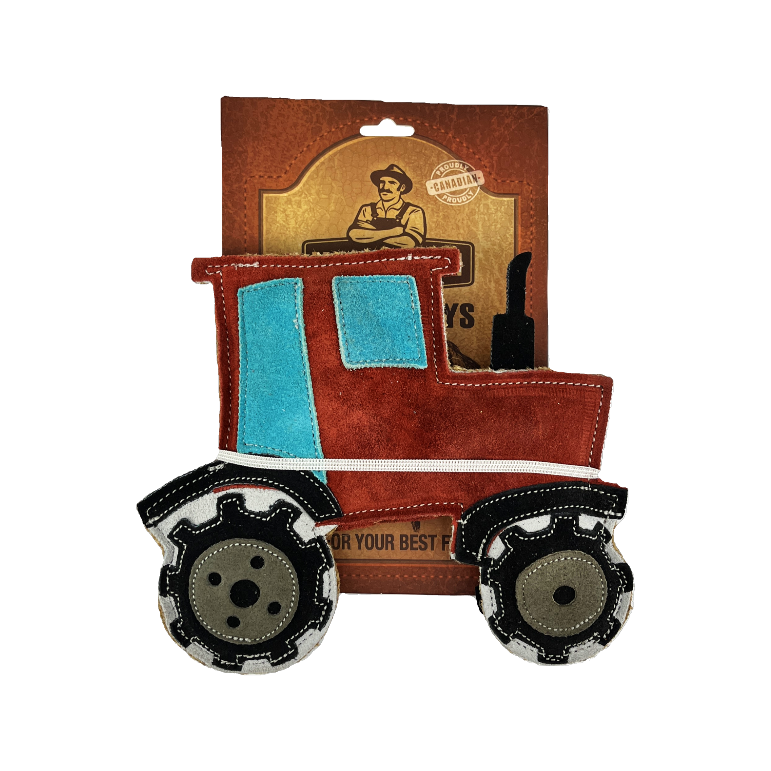 Farmer Brown Suede Pet Toys-Red Tractor