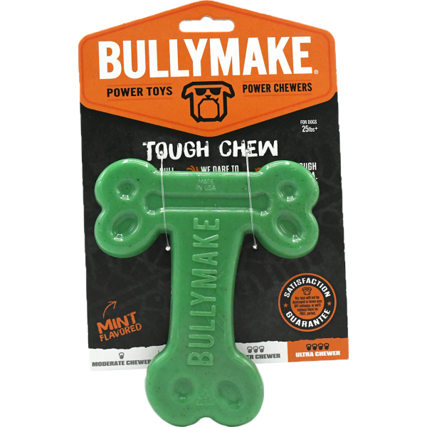 Bullymake Doy Toy Tough Chew Nylon T-Bone Green-Mint flavour – Irvine ...