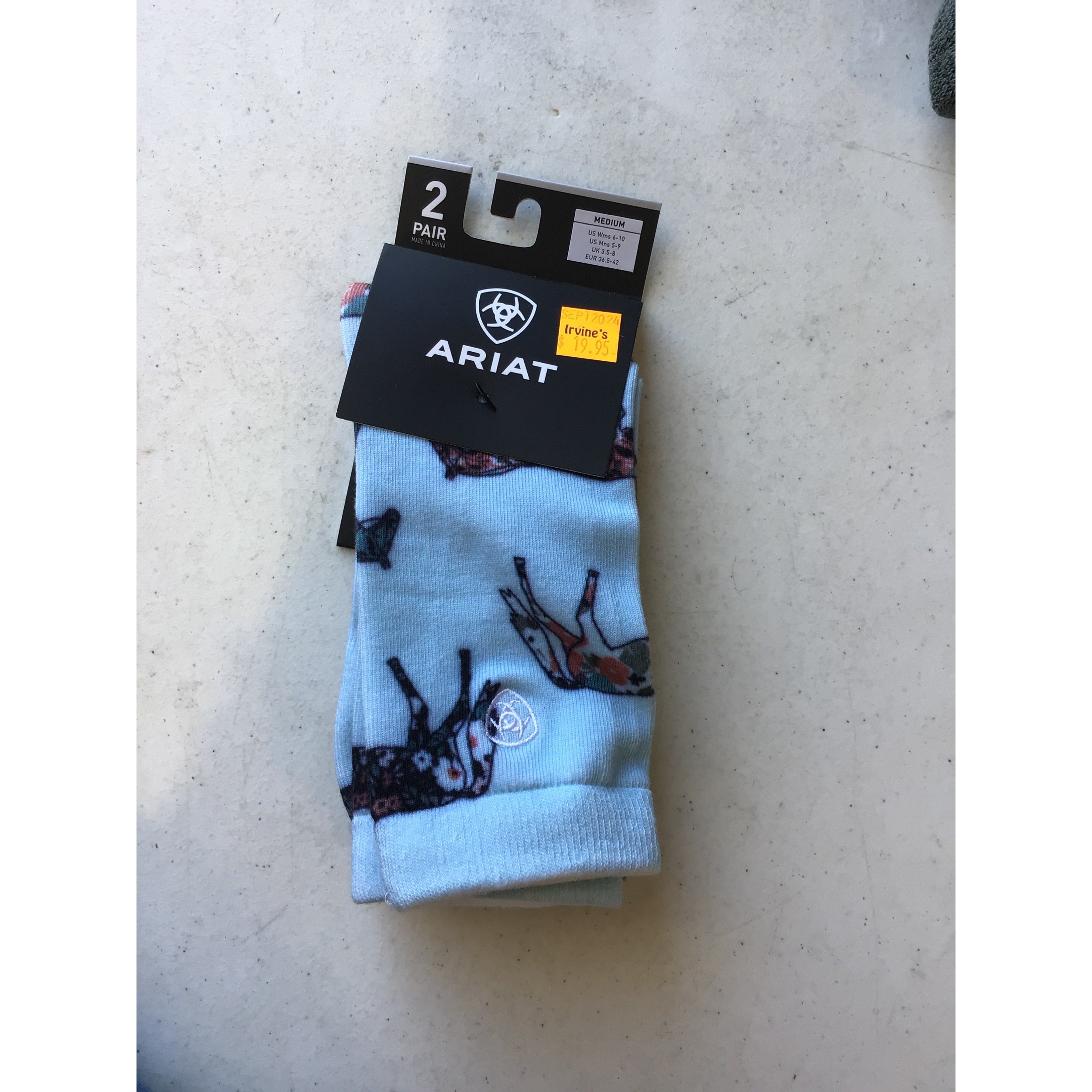 Ariat Socks - 2 Pairs - Horse Plume