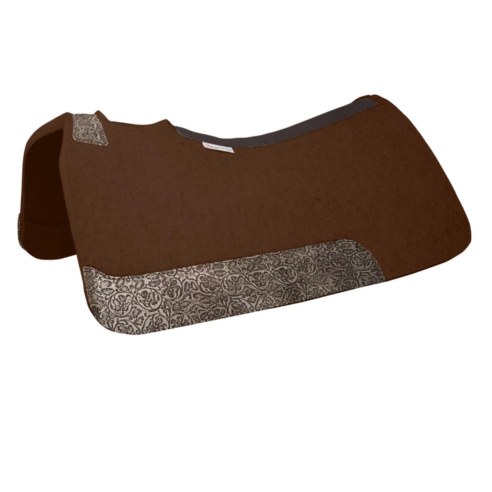 5-Star 3/4" Contoured Dark Brown Barrel Pad-Cowboy Ivory Tooled Wear L ...