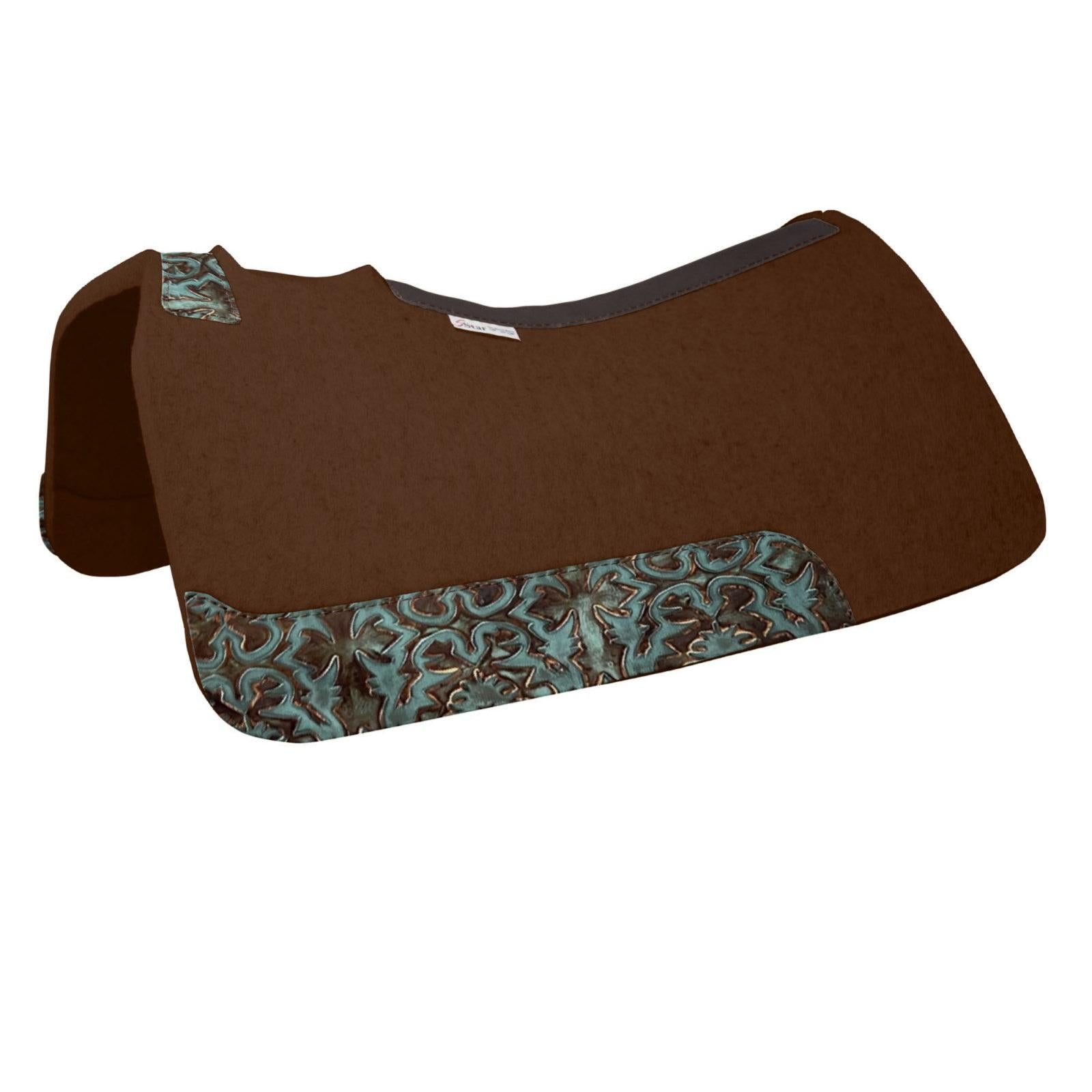 5-Star 7/8" Contoured Chocolate Barrel Pad-Laredo Blue & Copper ...