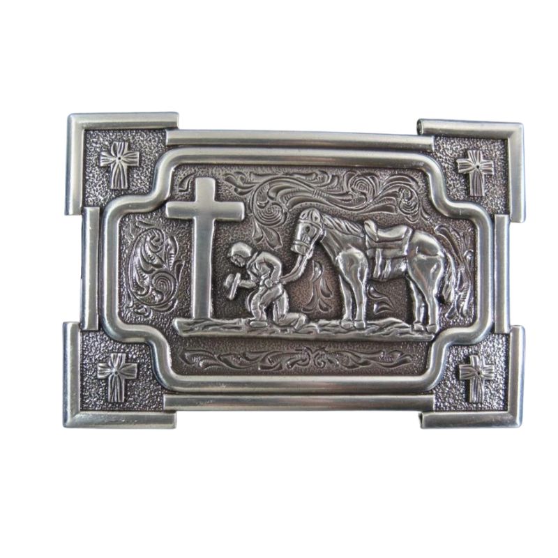 Nocona Men's Rectangle Buckle - Cowboy Prayer