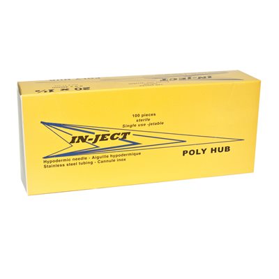 Poly Hub Needle 22G x 1" Box 100