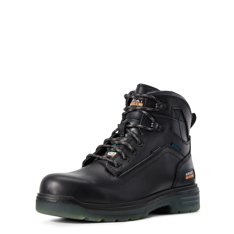 Ariat Mens Turbo 6" Waterproof CSA Carbon Toe Work Boots - Black ...